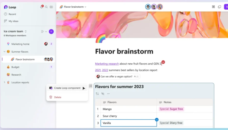 Optimiza la colaboración con los componentes Loop en OneNote